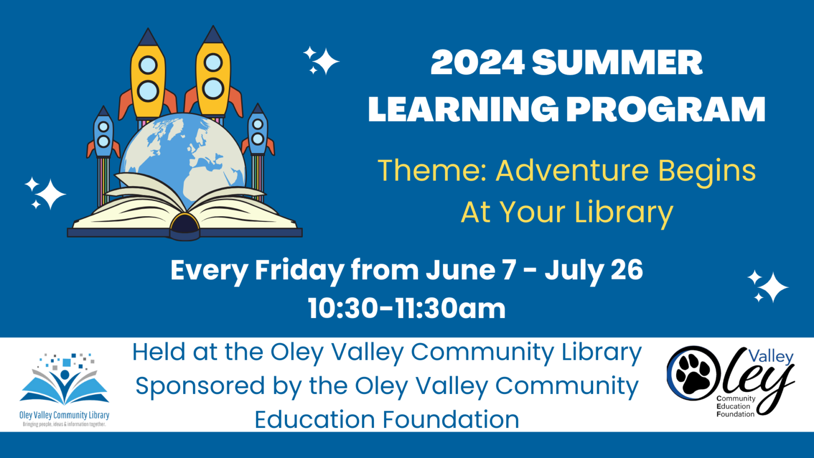 Summer Learning 2024 at Oley Valley Community Library | oleyvalleylibrary.com